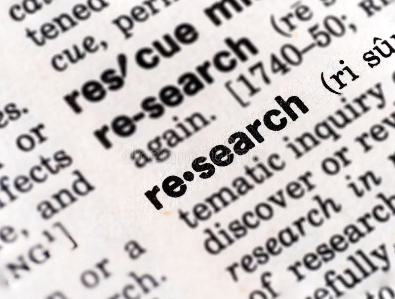 Closeup of the Dictionary Definition of the Word Research Stock Image ...