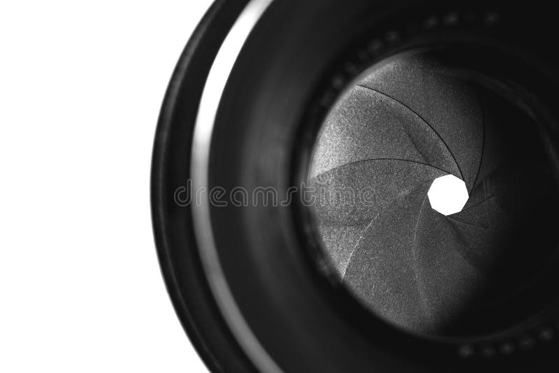 Macro Closing Aperture of Camera Lens Stock Image - Image of digital ...