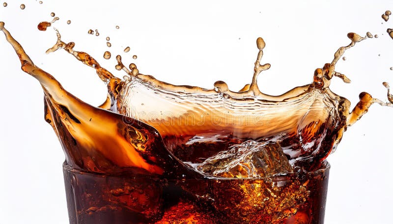 Macro Cola Splash. Macro Splash of Cola Isolated on White Background ...