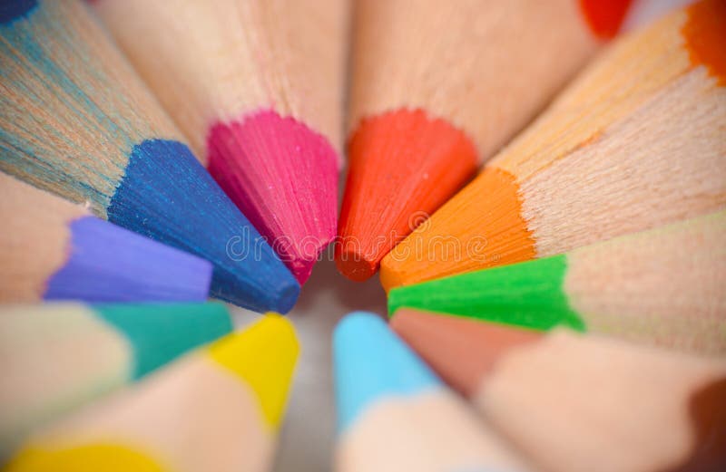 Macro of colored pencils stock image. Image of diversity - 179632705