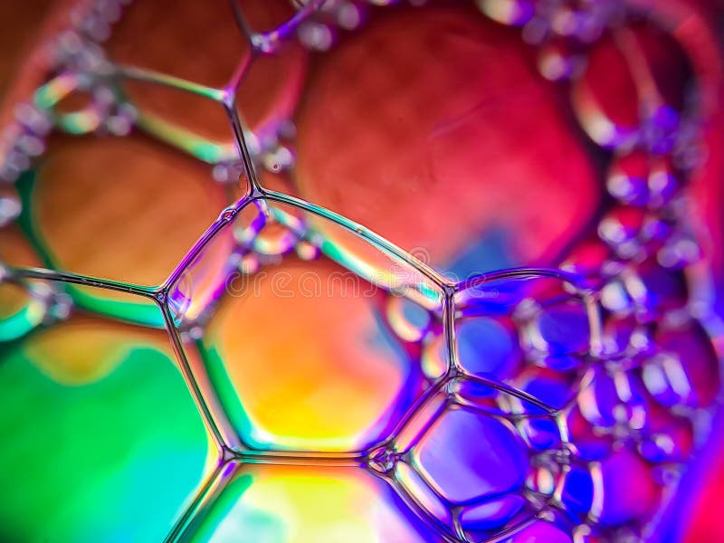 Macro Colorful Soap Bubbles Gradient Abstract Background Blue Pink ...