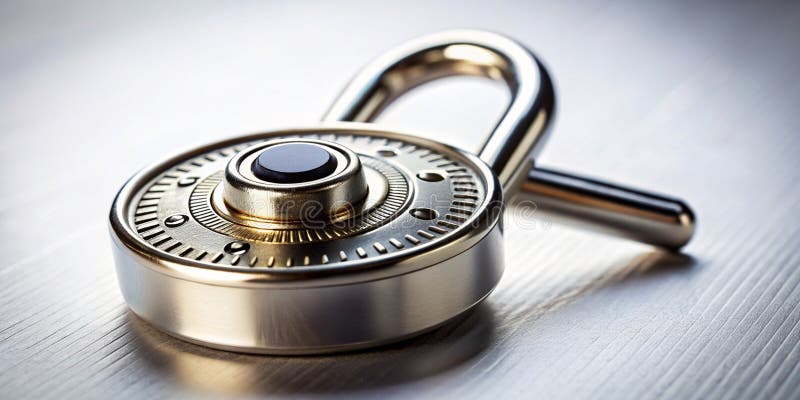Macro of Combination Lock Selective Focus AI Generative Stock ...