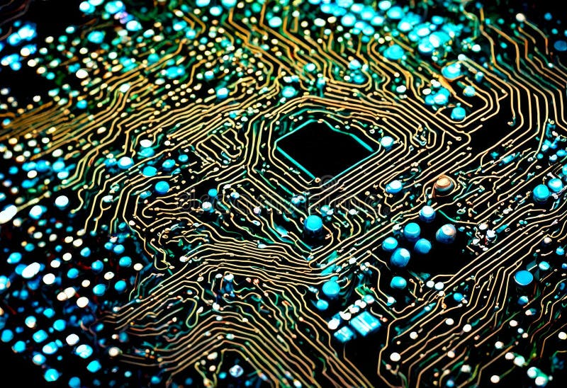 Macro Computer Shot Board Circuit Close Motherboard Cyberspace Line ...