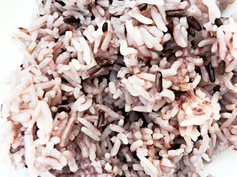 Macro of Cooked White Rice on Black. Stock Photo - Image of vegetarian ...