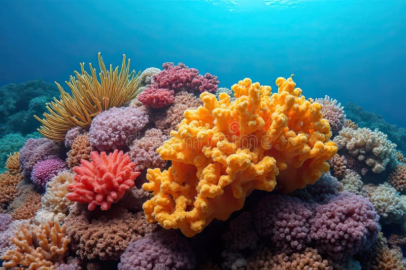 Macro Coral Reef Focus stock illustration. Illustration of vibrant ...