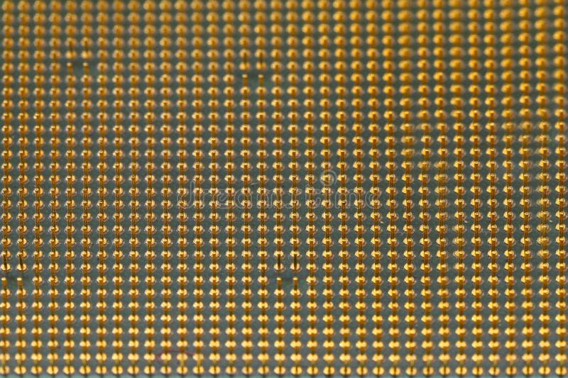 Macro of Cpu Gold Pins and Chip of Computer Stock Image - Image of engineering, closeup: 337655849