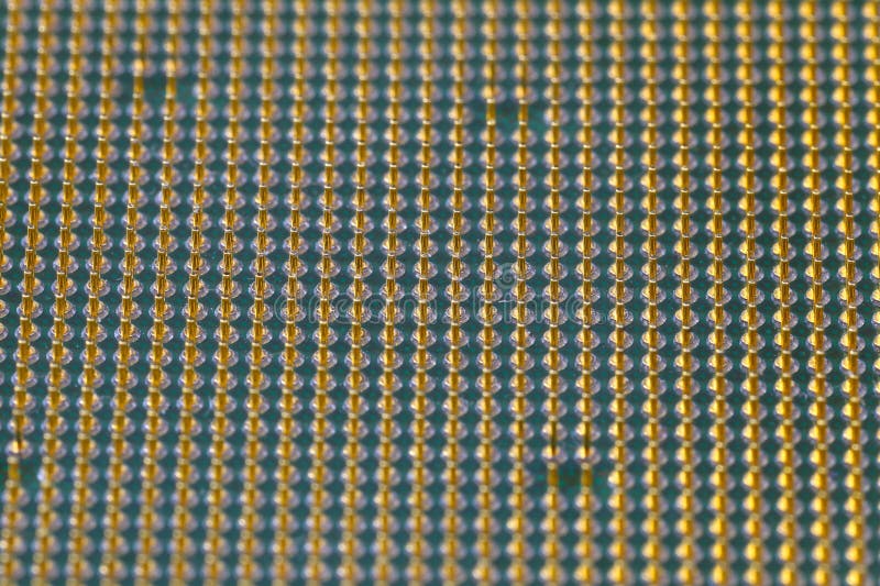 Macro of Cpu Gold Pins and Chip of Computer Stock Image - Image of chip ...