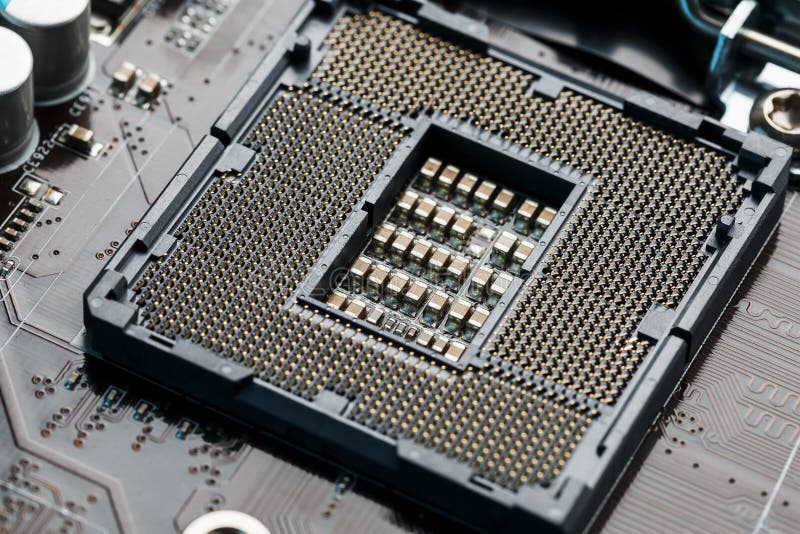 Macro Cpu Socket Cpu Socket The Main Components Of A Computer Stock