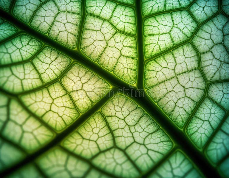 Macro Cross-section of a Leaf Showing Transparent Internal Structure ...