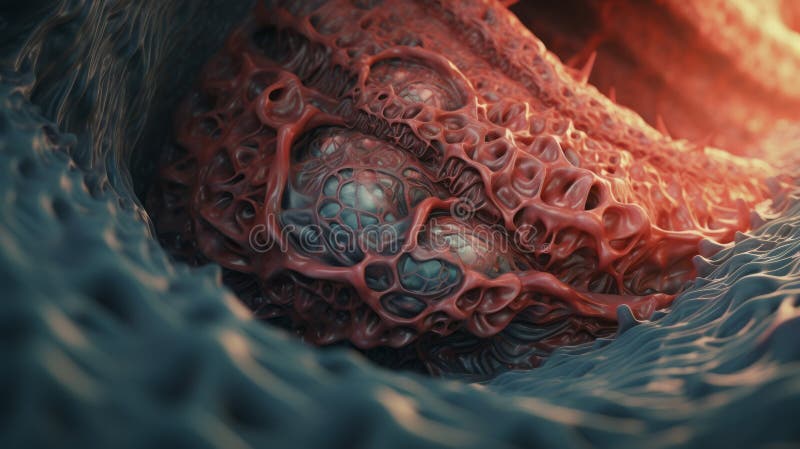 Macro 3d Cell Image with Realistic Tissue Rendering Stock Illustration ...
