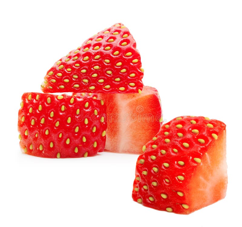 Macro De Fraise Avec Les Feuilles Vertes Sur Le Fond Blanc Image stock ...