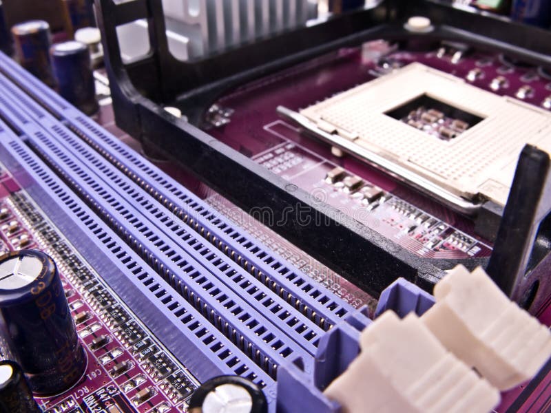 Macro De Las Ranuras De La Memoria RAM Imagen de archivo - Imagen de ...