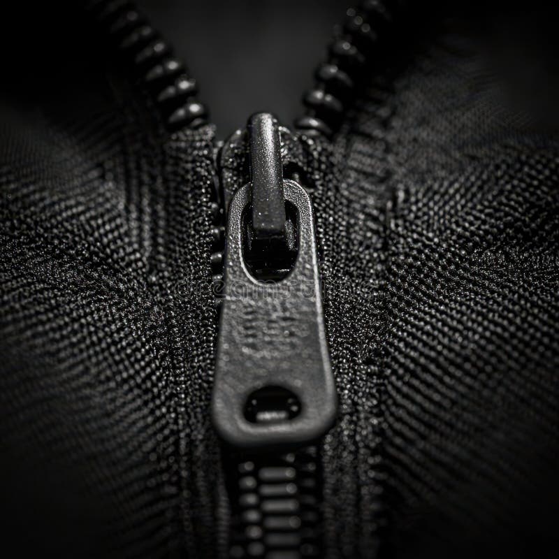 Macro Detail of Black Zipper with Texture Stock Photo - Image of ...