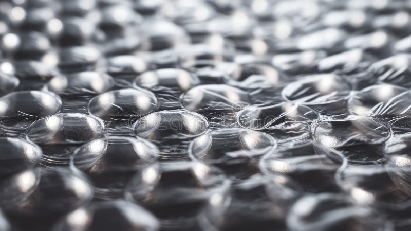 Macro Detail of Bubble Wrap or Plastic Texture with Light Reflections ...