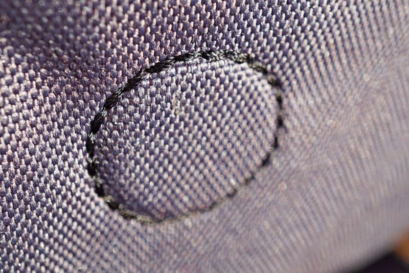 Macro Detail of a Circle Made of Stitched Thread on the Glossy Fabric ...
