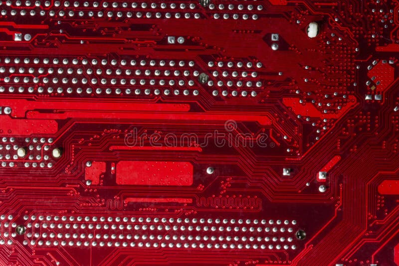 Macro Detail Computer Motherboard Hardware in Red Stock Image - Image ...