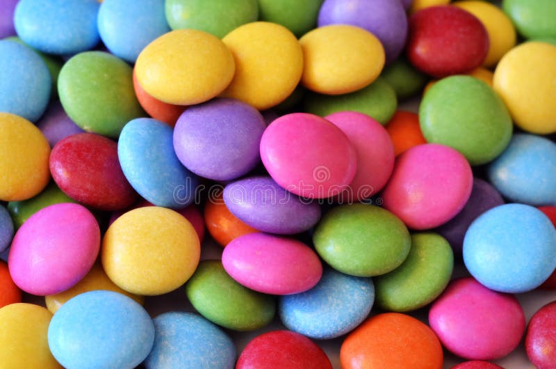 Macro Detail of Pile of Colored Smarties Stock Image - Image of ...