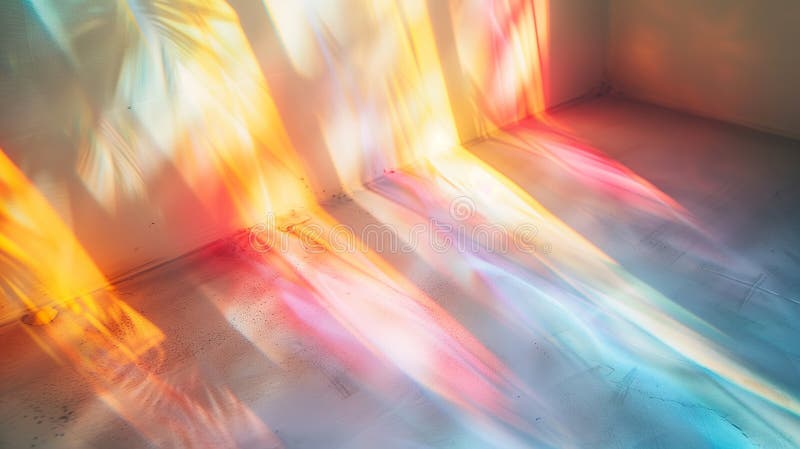 Macro Detail of Rainbow Light Rays on a White Wall Stock Illustration ...