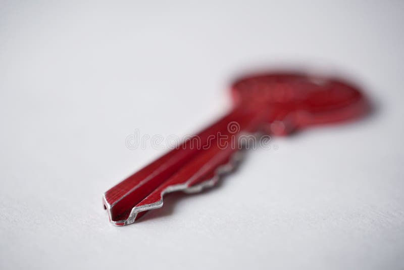 Macro Detail of a Sharp Tip of Red Metal Key Stock Photo - Image of ...