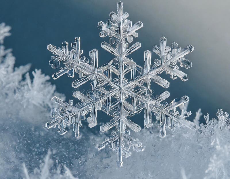 Snow crystal macro stock illustration. Illustration of winter - 322050903