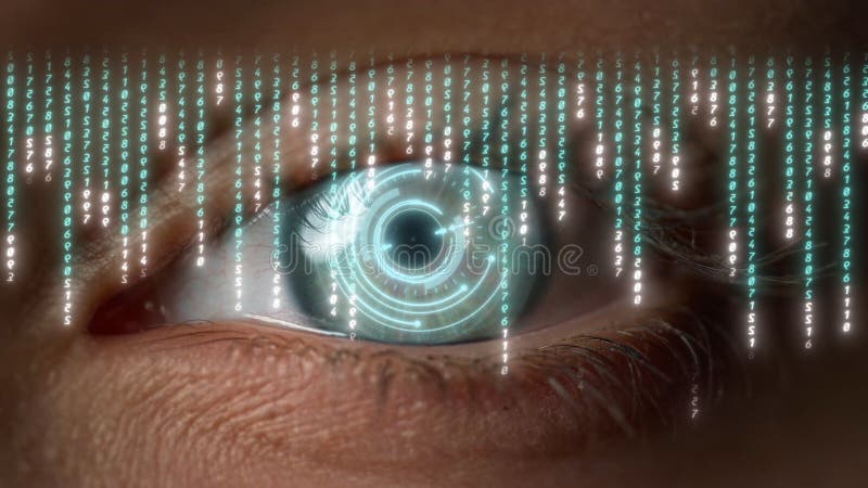 Macro Digital Matrix Eye Numbers Scrolling Hacker Calculate Data Web ...