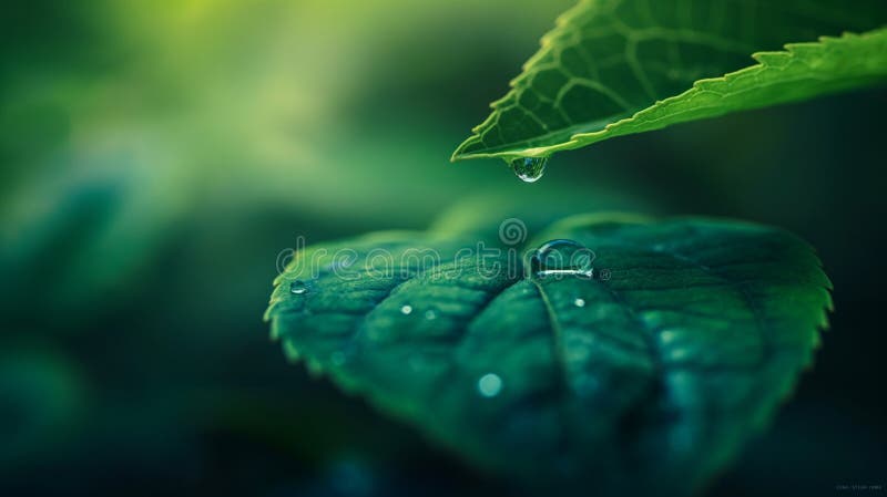 Macro of a Drop of Water Slowly Falling Stock Illustration ...
