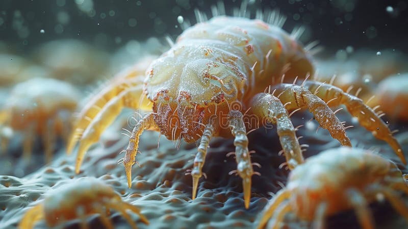 Macro Dust Mite in Its Environment Stock Image - Image of detail ...