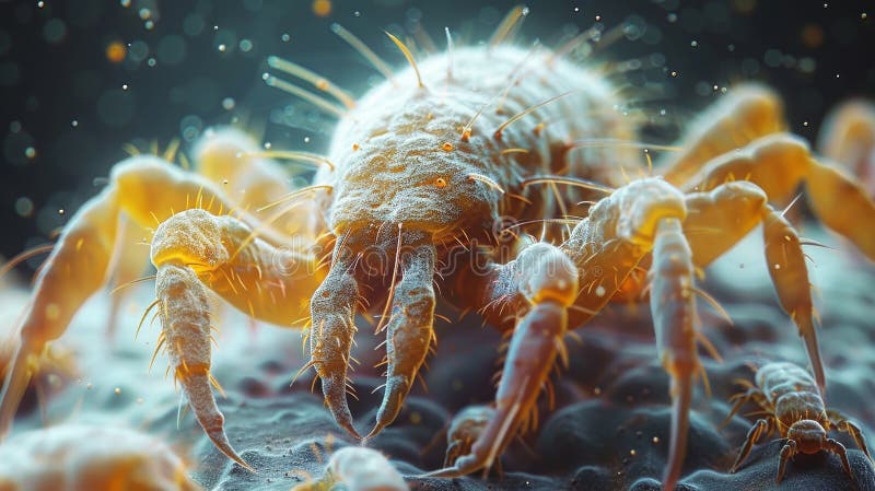 Macro Dust Mite in Its Environment Stock Image - Image of science ...