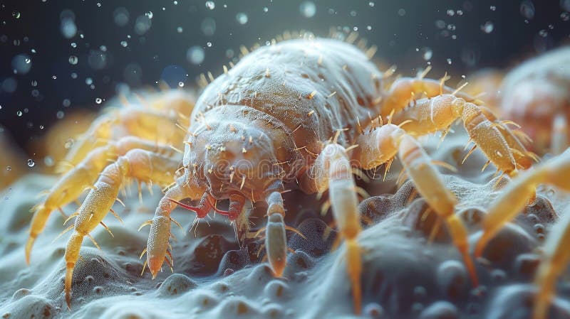 Macro Dust Mite in Its Environment Stock Photo - Image of brown ...