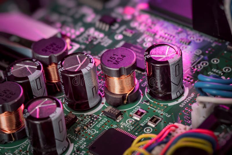 Macro of Electronic Circuit Board Pcb in Green Stock Image - Image of ...