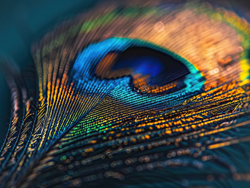 Macro Extremo De La Textura De Microestructura De La Pluma De Pavo Real ...