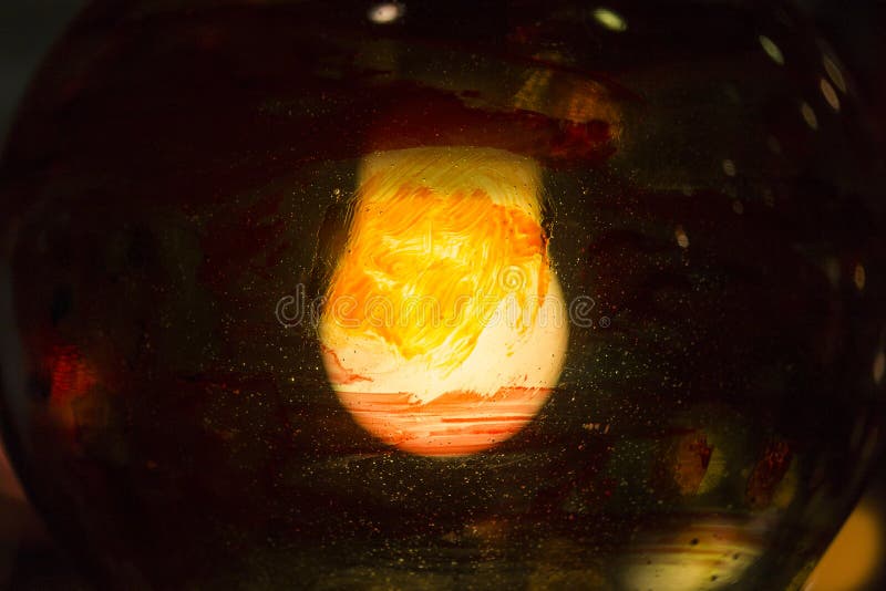 Filament of a Lighted Electric Light Bulb Stock Photo - Image of black ...