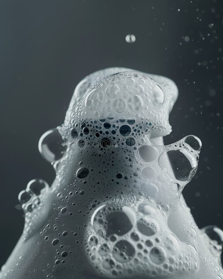 Macro Foam Bubbles Suds of Cleansing or Moisturizer or Toning or ...