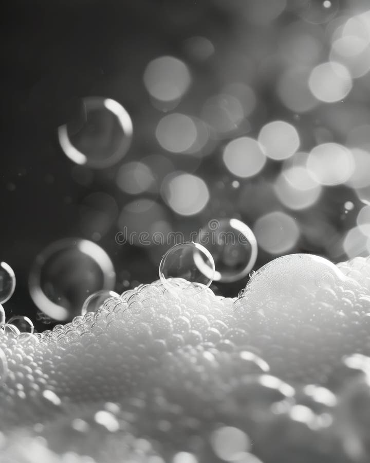 Macro Foam Bubbles of Cleansing or Moisturizer or Toning or Exfoliating ...