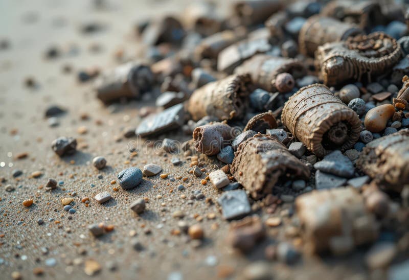 Macro Focus on Textures and Patterns of Discarded Objects on Sand Stock ...