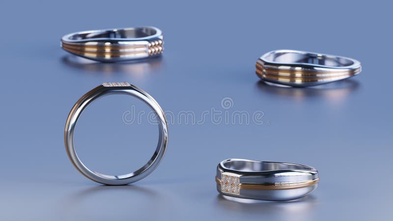 Macro Focus of Two Platinum Rings with Ring As Blurred Background on ...