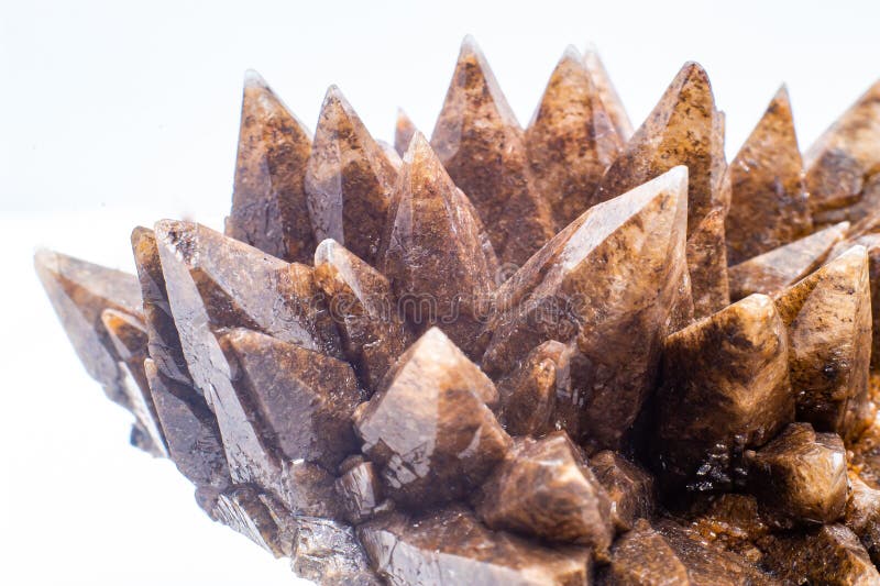 Macro Focused Raw Natural Brown Sharp Spiked Calcite, Calcite Stone ...