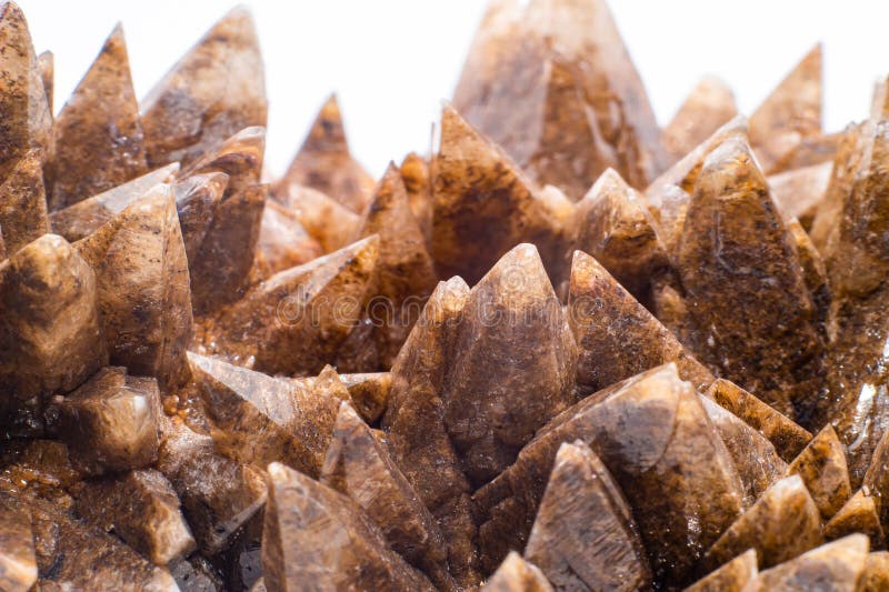 Macro Focused Raw Natural Brown Sharp Spiked Calcite, Calcite Stone ...