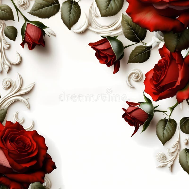 Macro Fresh Red Rose. Generative AI Stock Illustration - Illustration ...