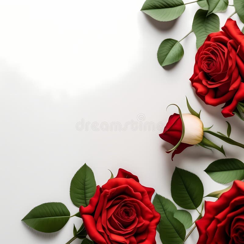 Macro Fresh Red Rose. Generative AI Stock Illustration - Illustration ...