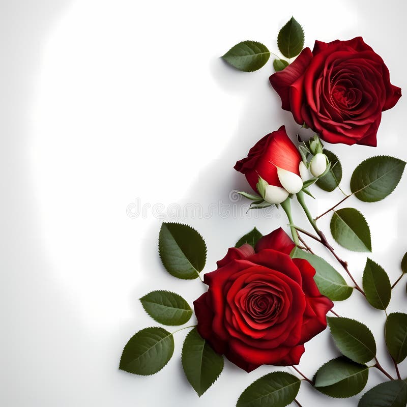 Macro Fresh Red Rose. Generative AI Stock Illustration - Illustration ...
