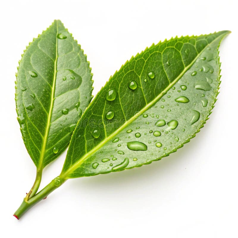 Macro Fresh Tea Leaf Isolated on Transparent Background Stock ...