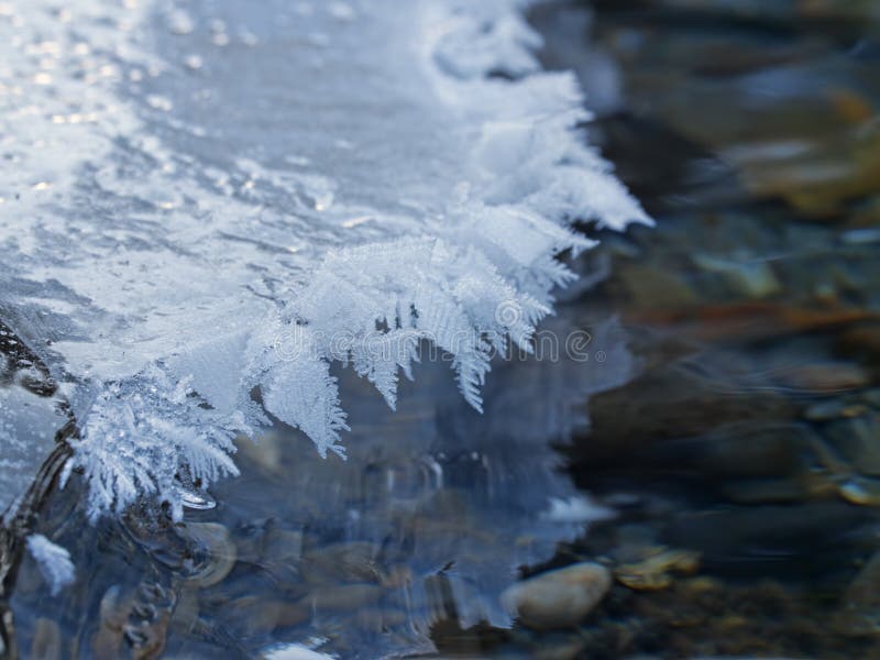 Macro of Frost Feathers by River Stock Image - Image of river, winter ...