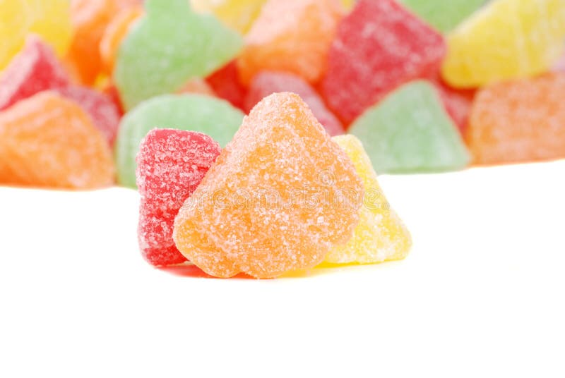 Macro gummy fruit candy stock photo. Image of pieces - 13215838