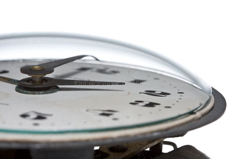 Macro of Glass-covered Clock Dial Plate Stock Photo - Image of vintage ...