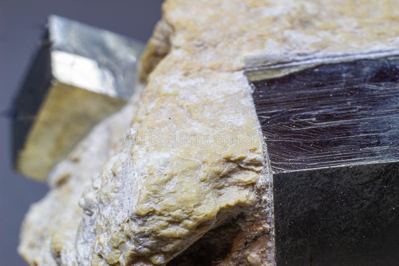 Macro Gray Perfectly Cubical Pyrite Metal Stock Photo - Image of ...