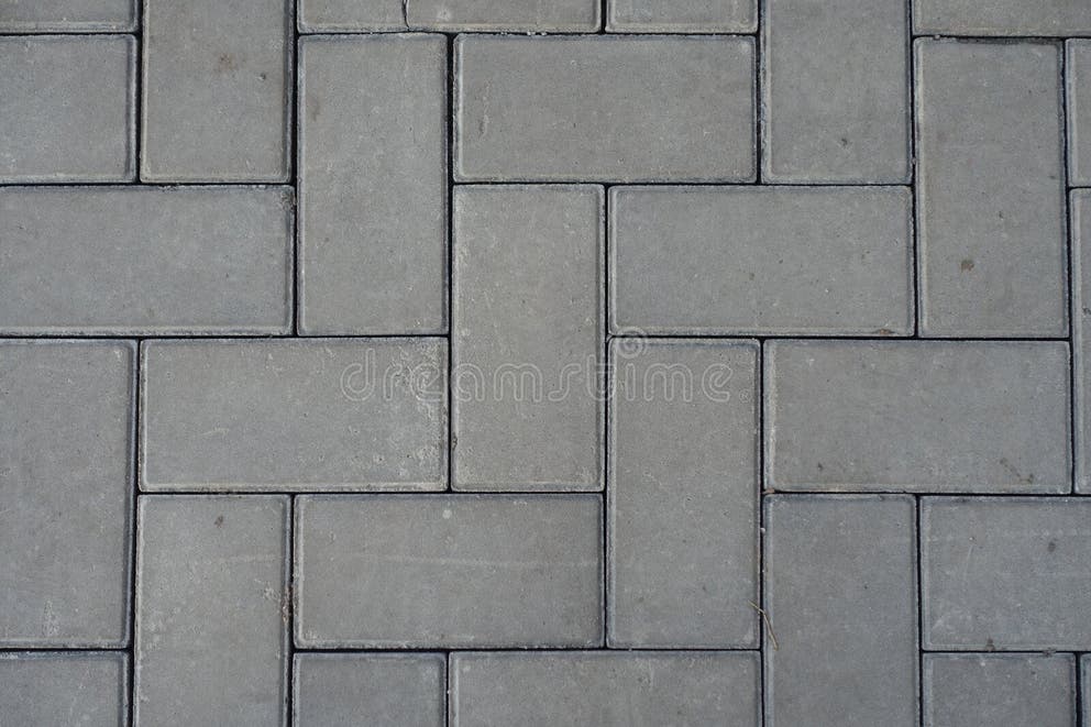 Macro of Grey Concrete Pavement with Herringbone Layout Stock Photo ...