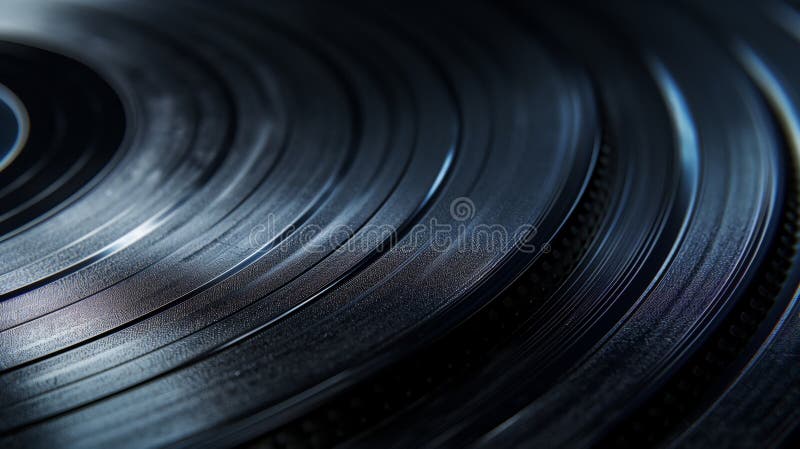 Macro of the Grooves of a Black Vinyl Record Stock Illustration ...