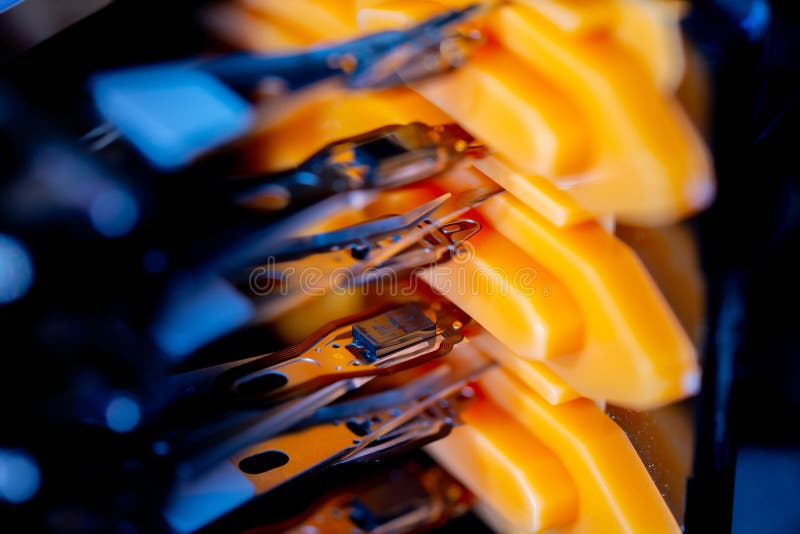 Macro Hard Disk Drive HDD Head. Stock Image - Image of byte, data ...