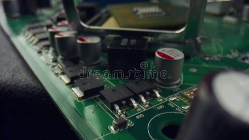 High Tech Electronic Circuit Board. Information Engineering Components ...